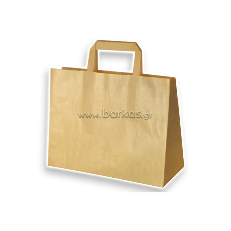 Τσάντα χάρτινη με πλακέ χεράκ Catering Κράφτ 32x17x34 (25τμχ ...