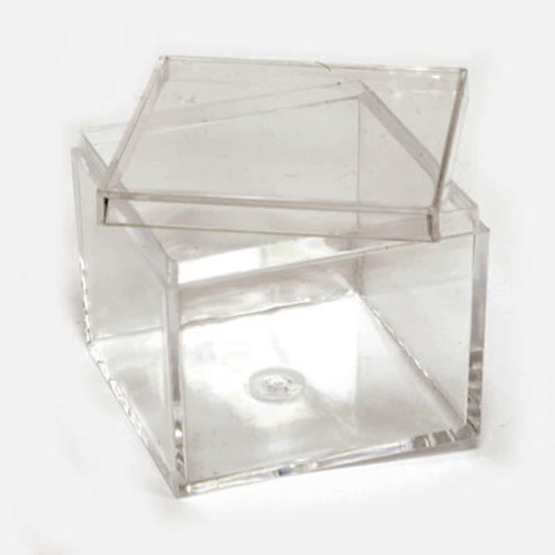 Κουτί plexiglass διάφανο τετράγωνο με καπάκι 6 εκ. Χ 6 εκ. Χ 6 εκ. (1 ...
